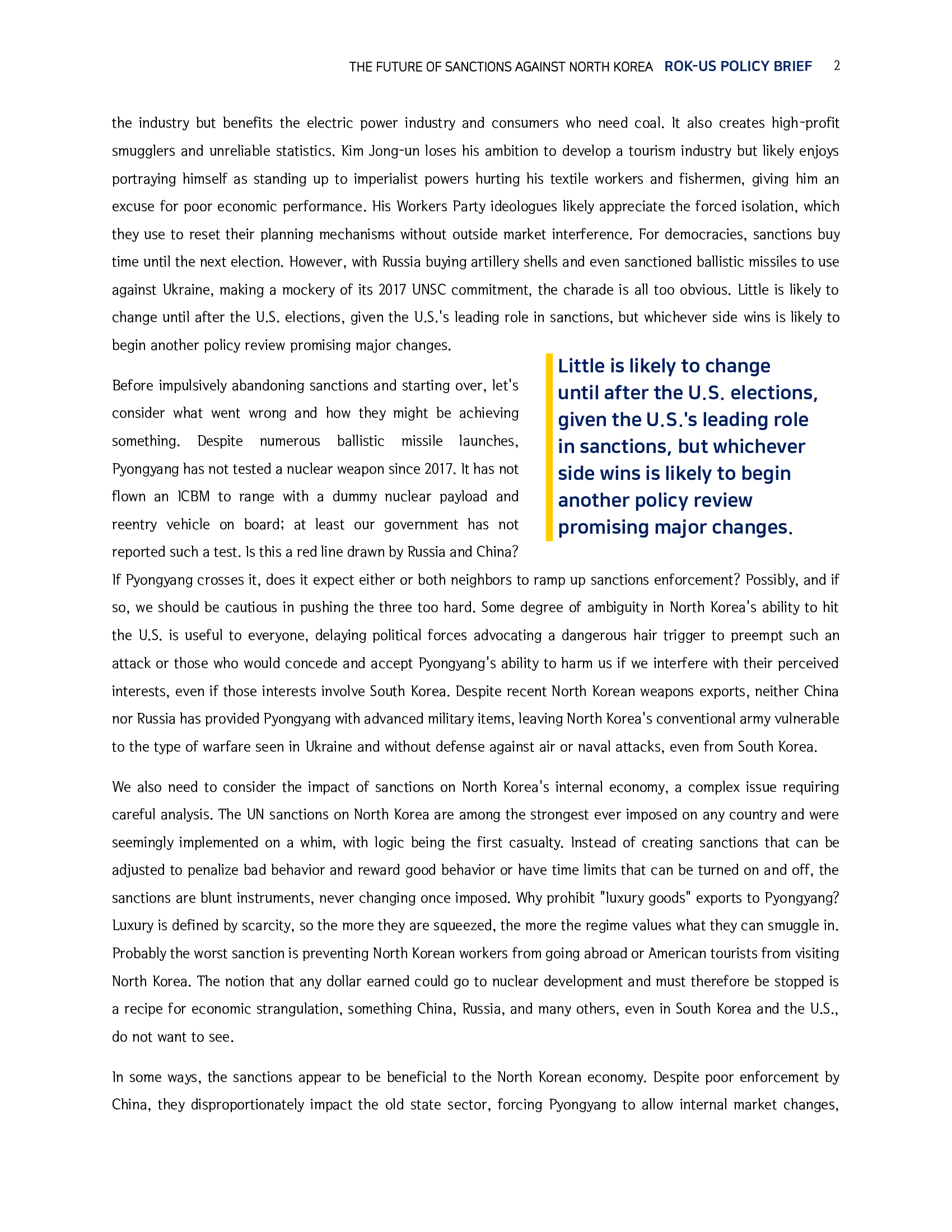 IPUS - ROK-US POLICY BRIEF (2024.07) "The Future of Sanctions against ...